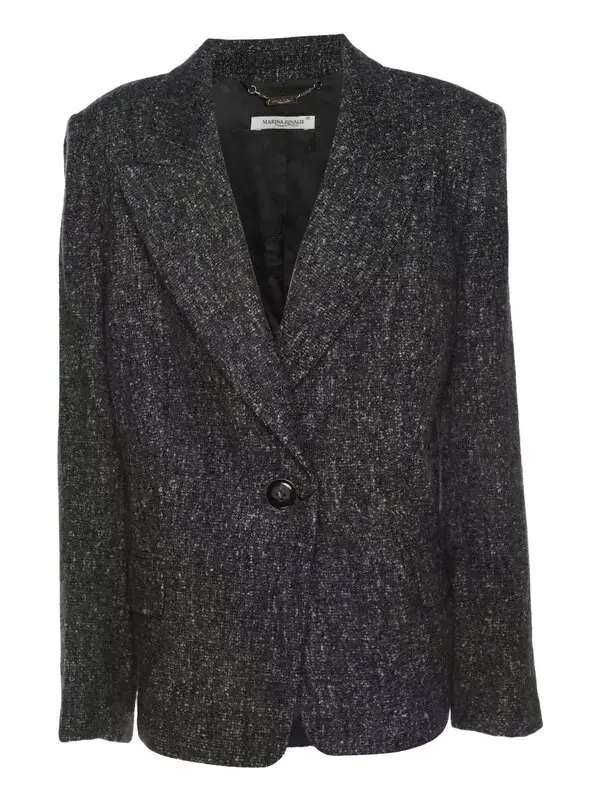 Marina Rinaldi Single-breasted Tweed Blazer - Grey