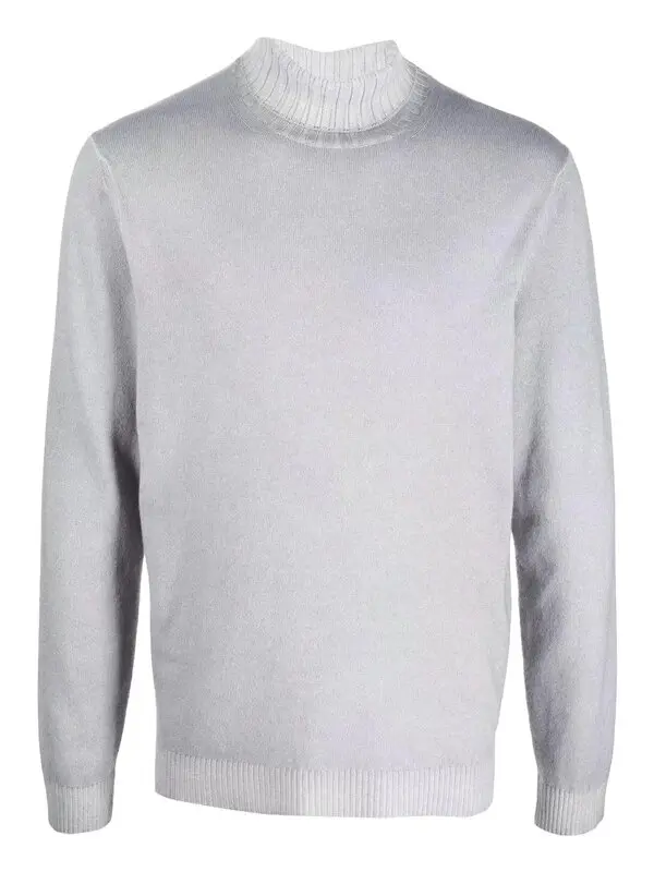 Malo Fine-knit Roll-neck Jumper - Grey