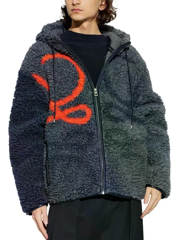 Loewe Zip-up Hooded Jacket - Grey