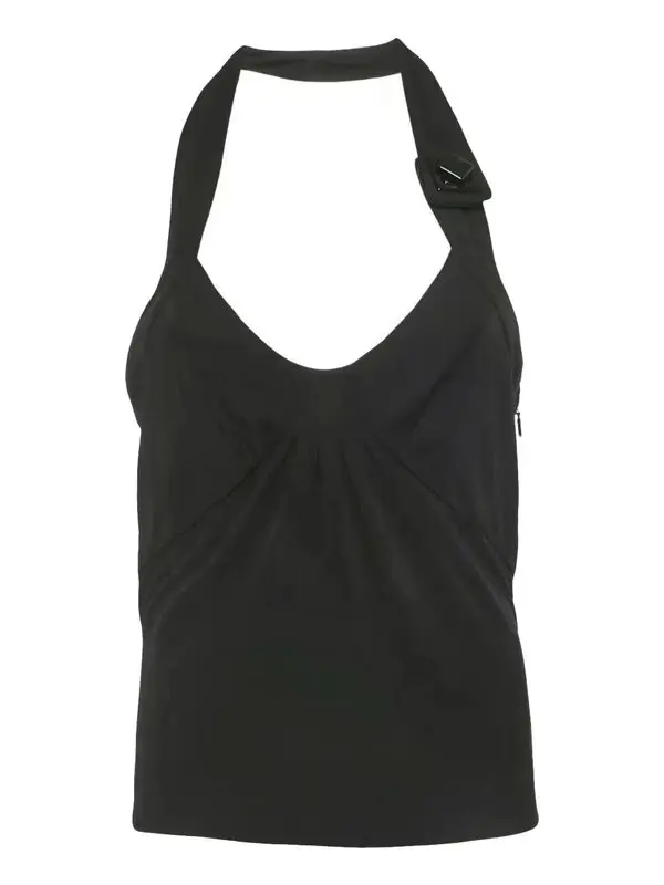 Versace Halter Neck Jersey Top - Black