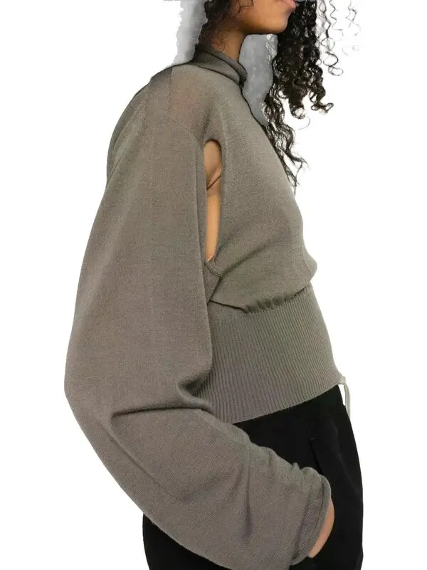 Rick Owens High-neck Long Sleeve Top - Grey