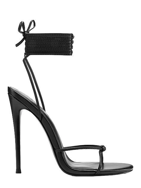 Femme La Athens Lace Up Stiletto Heel - Black
