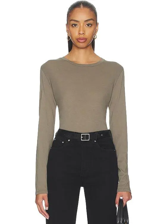 NILI LOTAN Simone Long Sleeve Tee - Olive