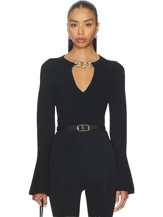 Simkhai Evren Long Sleeve Top In . Also - Black