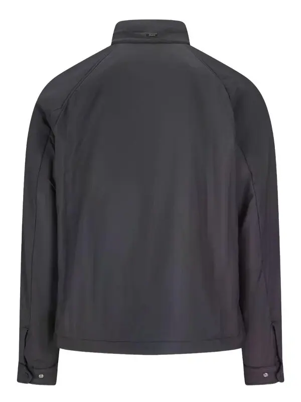 Herno Zip-up Jacket With High Neck And Buttoned Cuffs - Blue