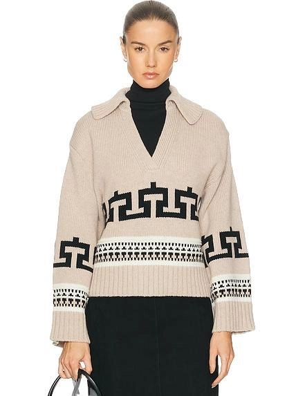 Simkhai O'reilly V Neck Sweater - Sand Melange Mult