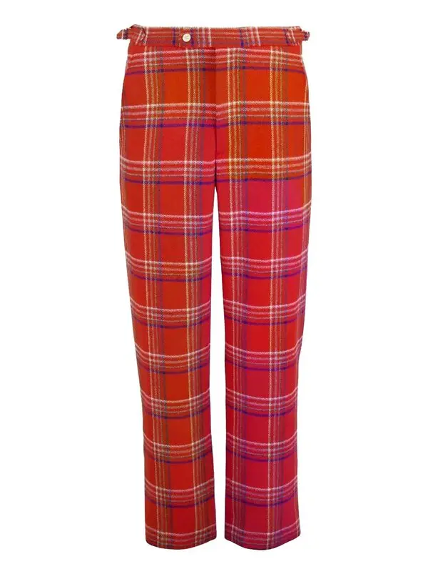 BODE Plaid Pattern Gable Trousers - Red