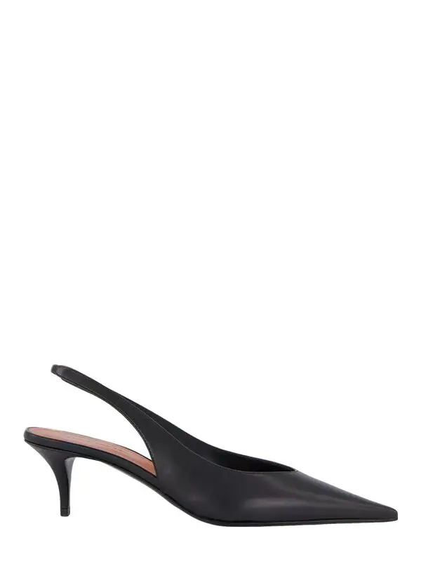 Amina Muaddi Pointed Toe Slingback Pumps - Black