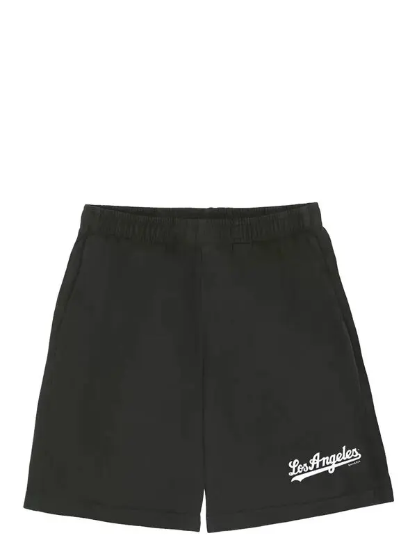 SPORTY & RICH Los Angeles-print Shorts - Black