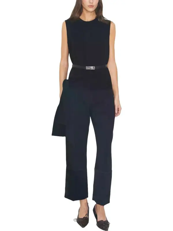 Tory Burch Sleeveless Asymmetric Wrap Top - Black