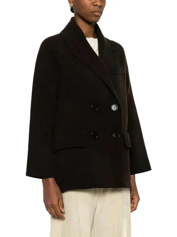 LEBOR GABALA Double-breasted Coat - Brown