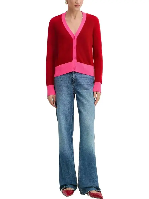 From Future V-neck Button Cardigan - Red