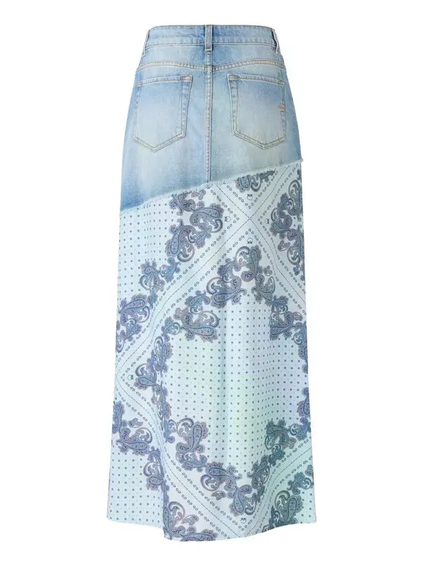 Pinko Fuga Paisley Midi Skirt - Blue