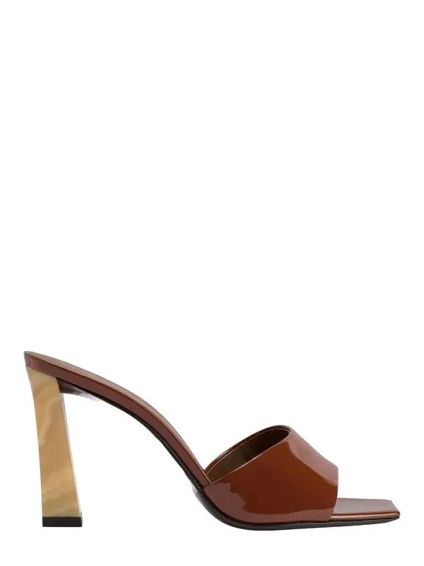 GIUSEPPE ZANOTTI Talia Mule 90 Patent Leather Sandals - Brown