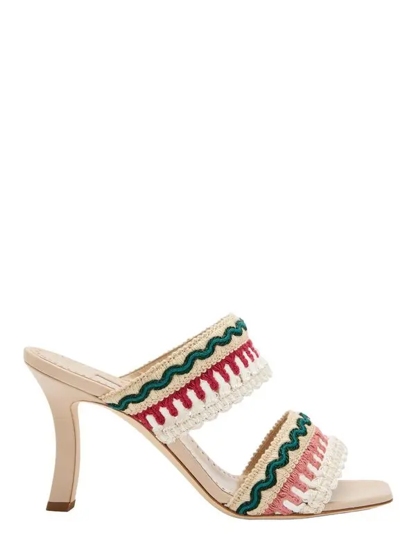 Manolo Blahnik Mabecomu 90 Woven Strap Leather Sandals - Multicoloured