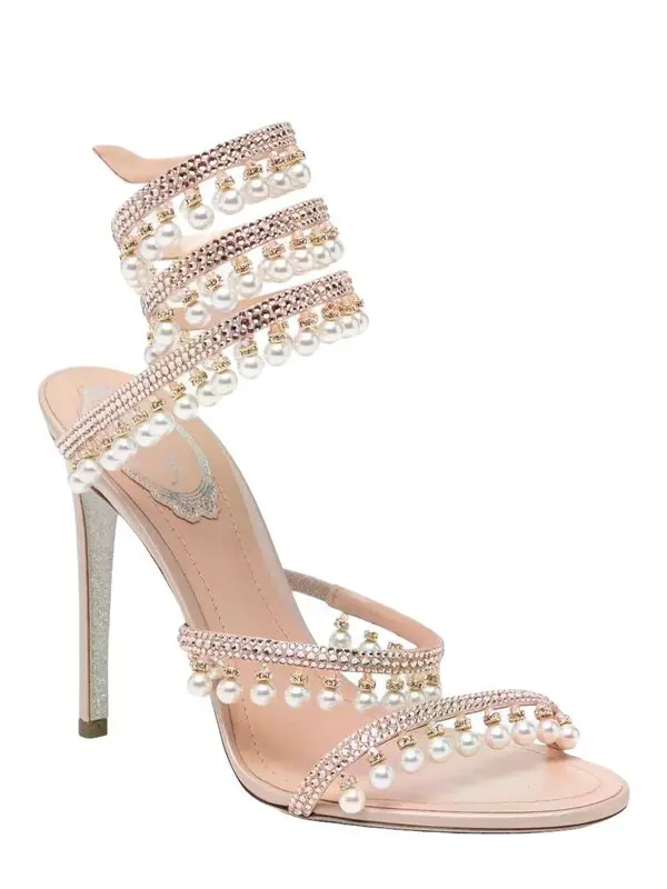 Rene Caovilla 110mm Crystal-embellished Heeled Sandals - Pink