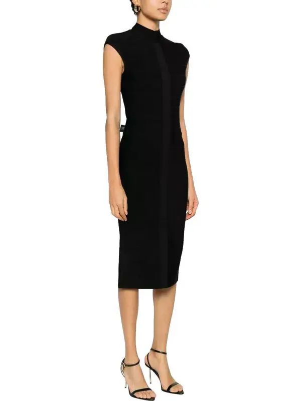 Herve Leger Davina High-neck Midi Dress - Black