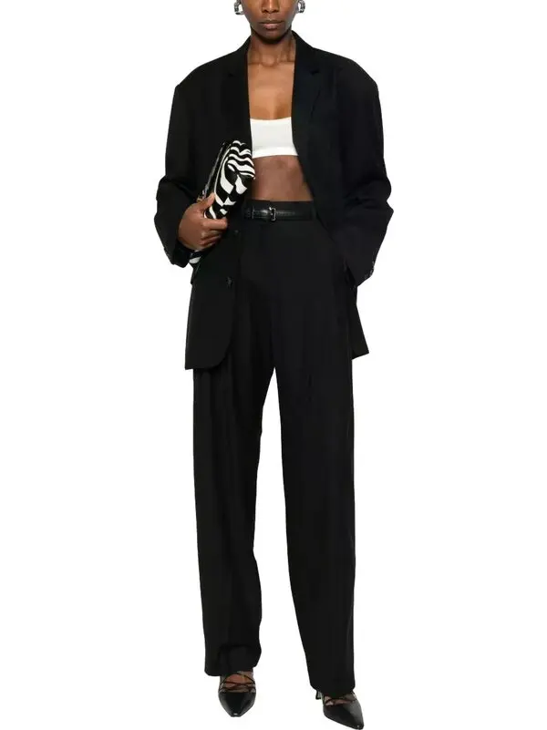 THE FRANKIE SHOP Gelso Pleated Trousers - Black