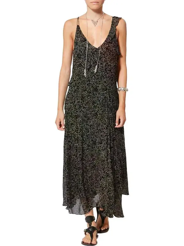 MARANT ETOILE Geometric Maxi Dress - Black