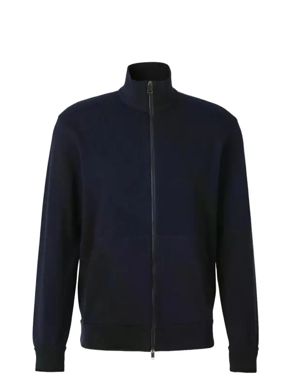 Brioni Zip-fastening Ribbed Sweater - Blue