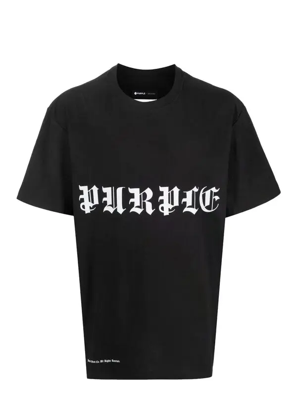 PURPLE BRAND Logo Print T-shirt - Black