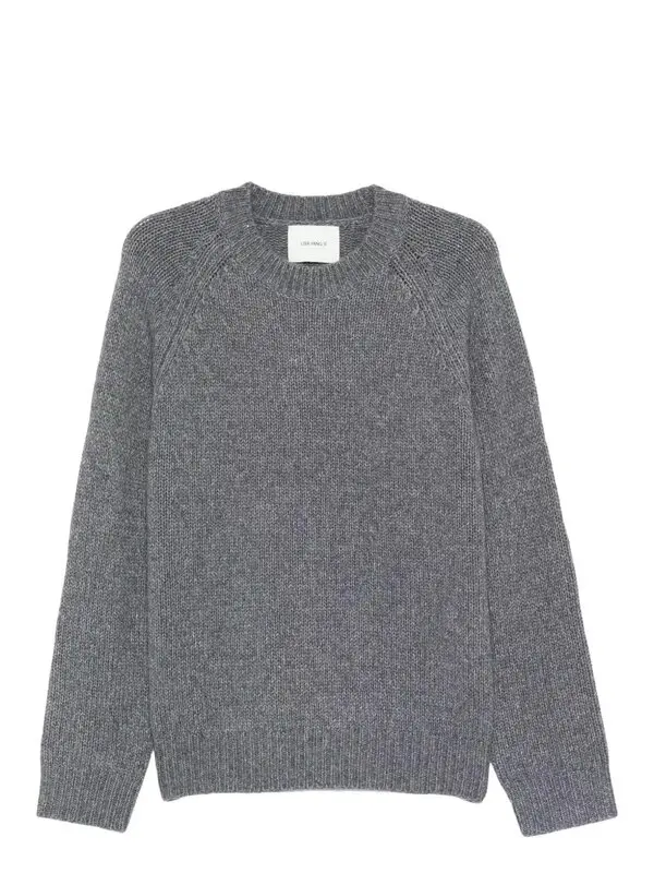 LISA YANG Rib Knit Crewneck Sweater - Grey