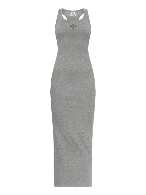 Vetements Logo-detail Sleeveless Dress - Grey