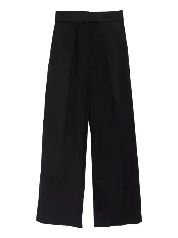 FORTE_FORTE Pleated Wide-leg Trousers - Black