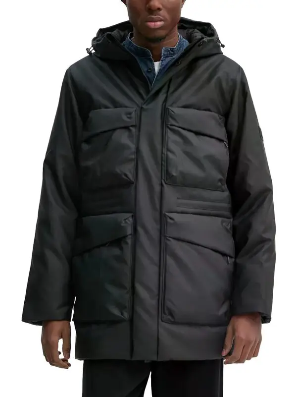 Rains Hooded Coat - Black