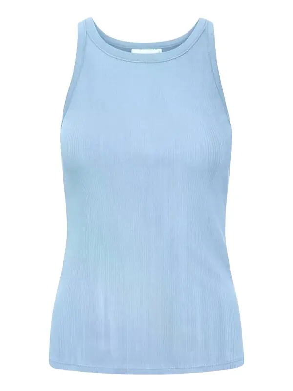 GESTUZ Ribbed Racer-back Top - Blue