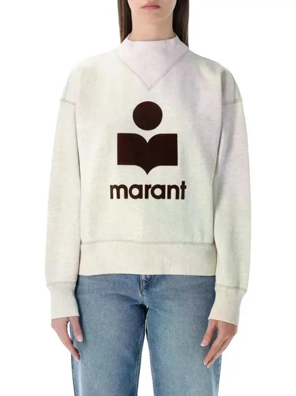 MARANT ETOILE Logo Crew Neck Sweatshirt - Neutrals