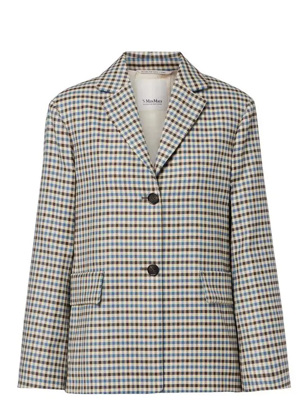 Max Mara Checked Wool And Cotton Blazer - Multicoloured