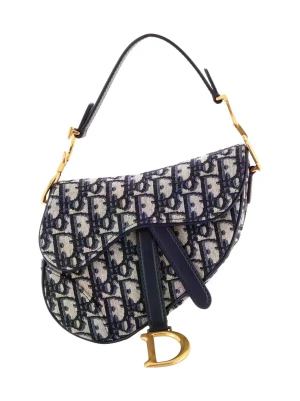 Dior Saddle Oblique Canvas Mini Shoulder Bag - Blue