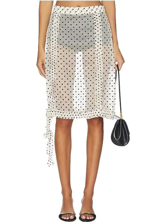 Rokh Frilled Basic Skirt - Cream