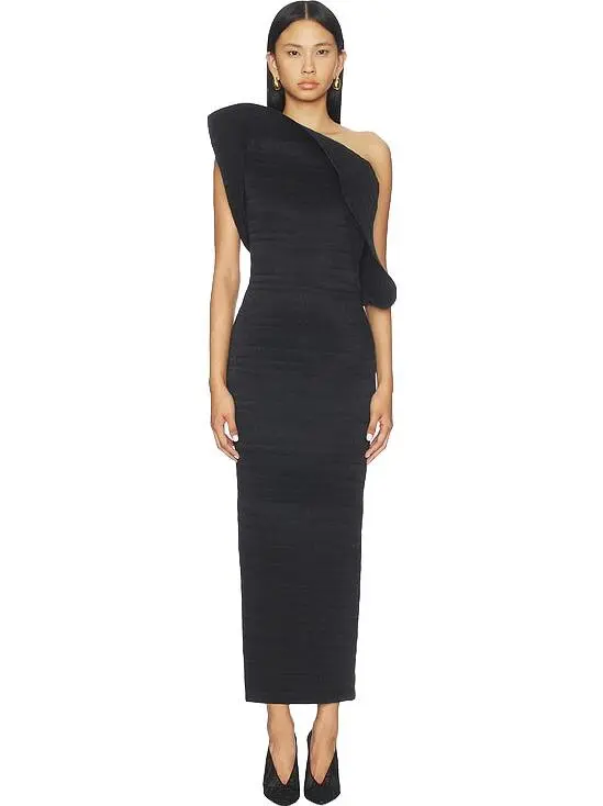 Magda Butrym Strapless Long Dress In . Also - Black