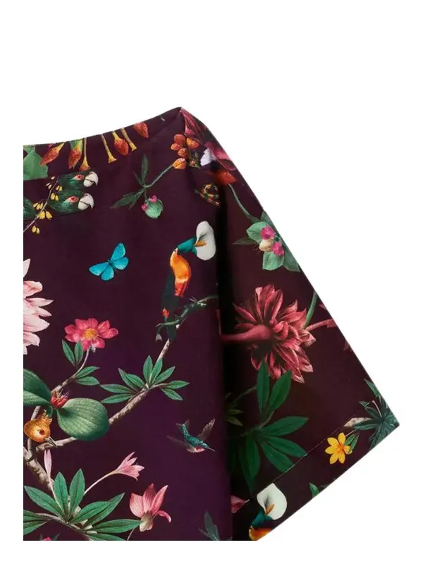 La DoubleJ Floral Print Boat Neck Blouse - Purple