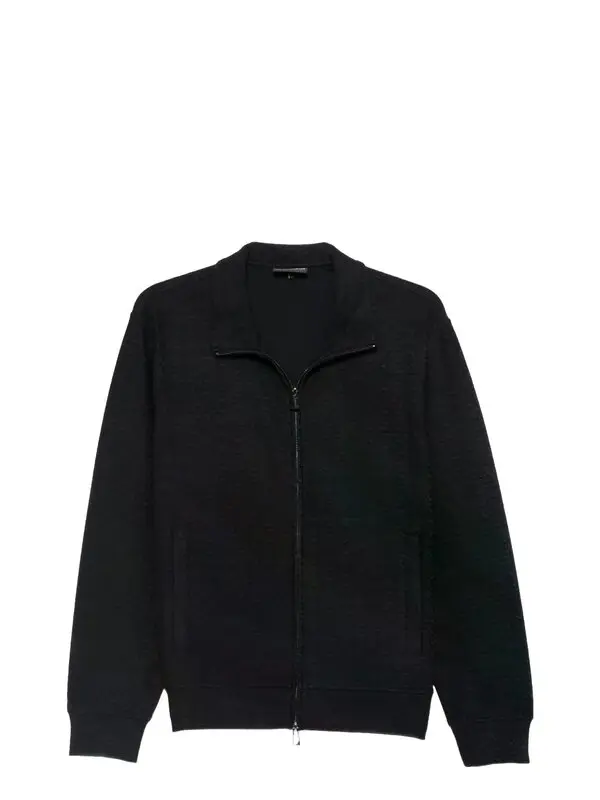 Emporio Armani Textured Zip Sweatshirt - Blue