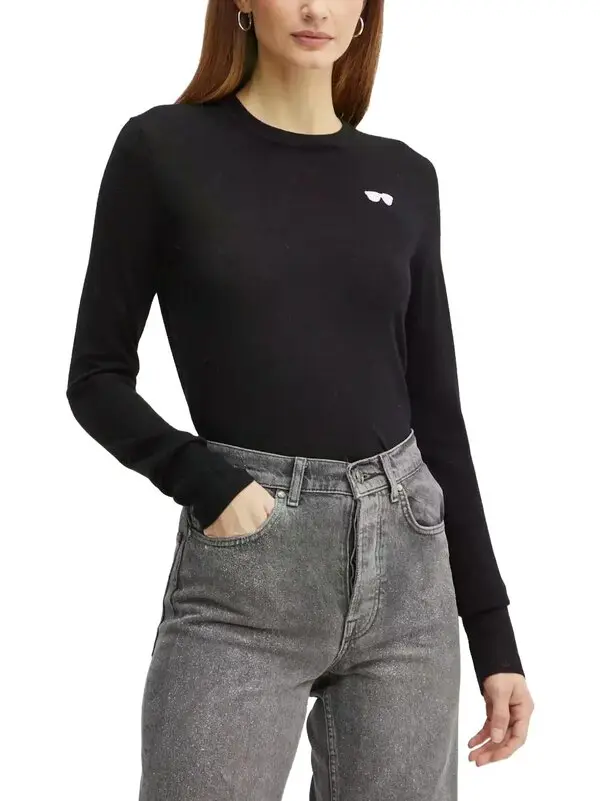 Karl Lagerfeld Embroidered Round-neck Knitwear - Black