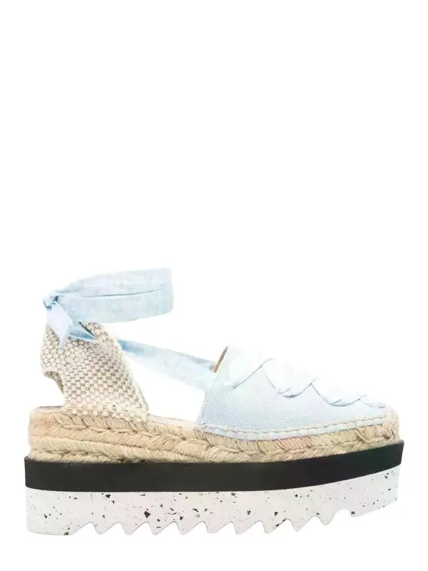 Stella McCartney Platform Ribbon Espadrilles - Blue