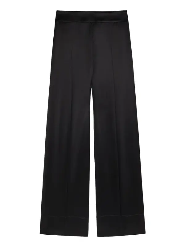 JOSEPH Dijon Straight-leg Satin Trousers - Black