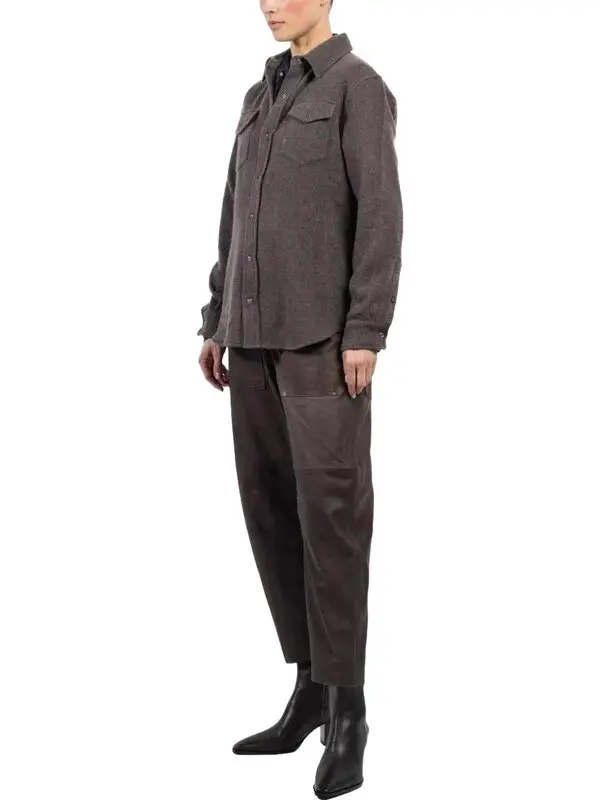GOD'S TRUE CASHMERE Button-fastening Point Collar Shirt With Chest Pockets - Grey