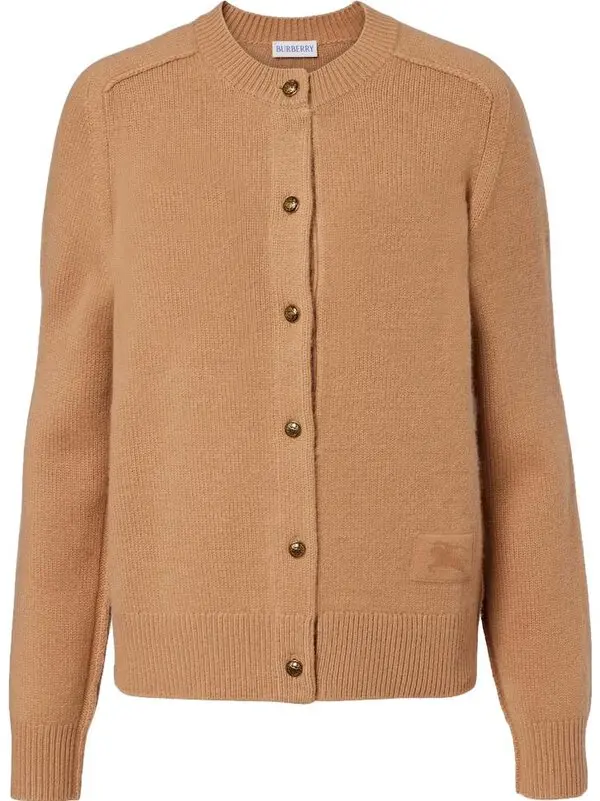 Burberry Ekd Cashmere-blend Cardigan - Beige