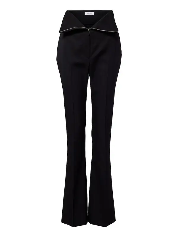 Alexander McQueen Wool Boot-cut Trousers - Black