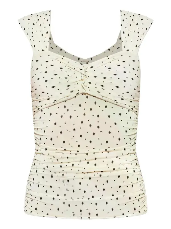 Isabel Marant Étoile Gemina Draped Polka Dot Top - Neutrals