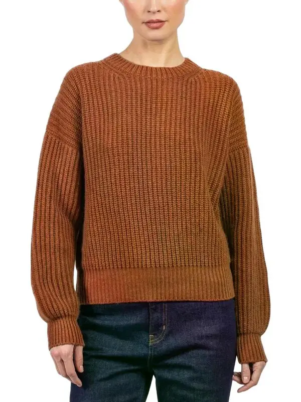 Iris Von Arnim Avelina Ribbed Knit Sweater - Brown