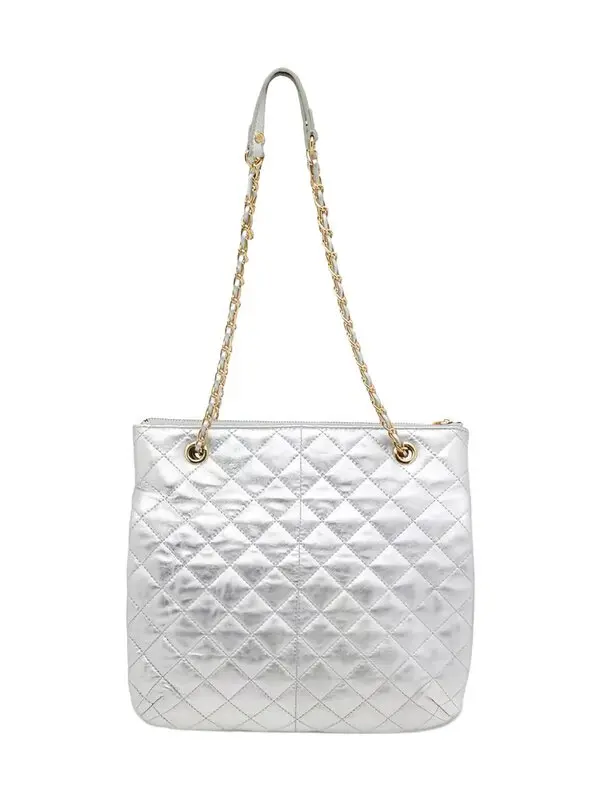 Dkny Quilted Chain Shoulder Bag - Silver