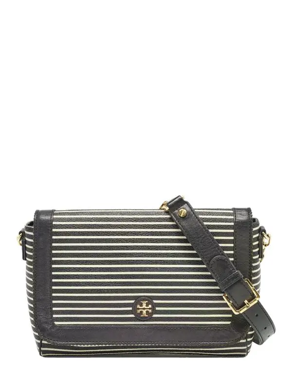 Tory Burch Kerrington Striped Crossbody Bag - Black