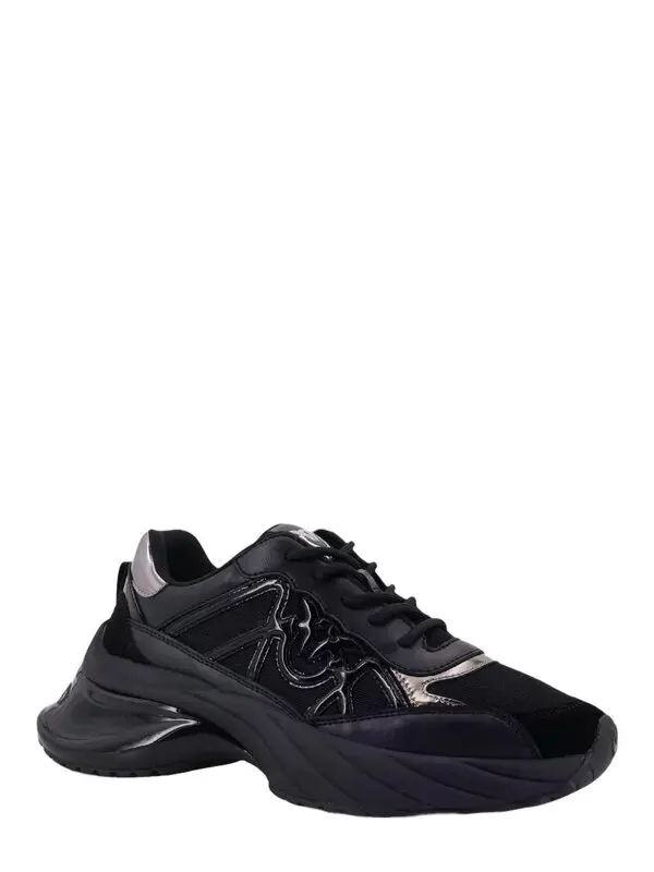 Pinko Love Birds Logo Appliqué Sneakers - Black