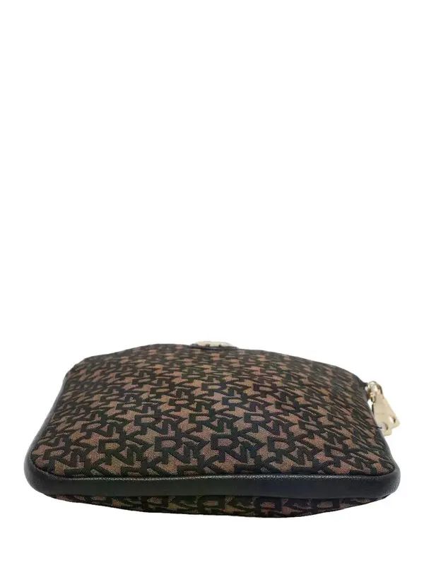 Dkny Canvas Leather Clutch Bag - Brown
