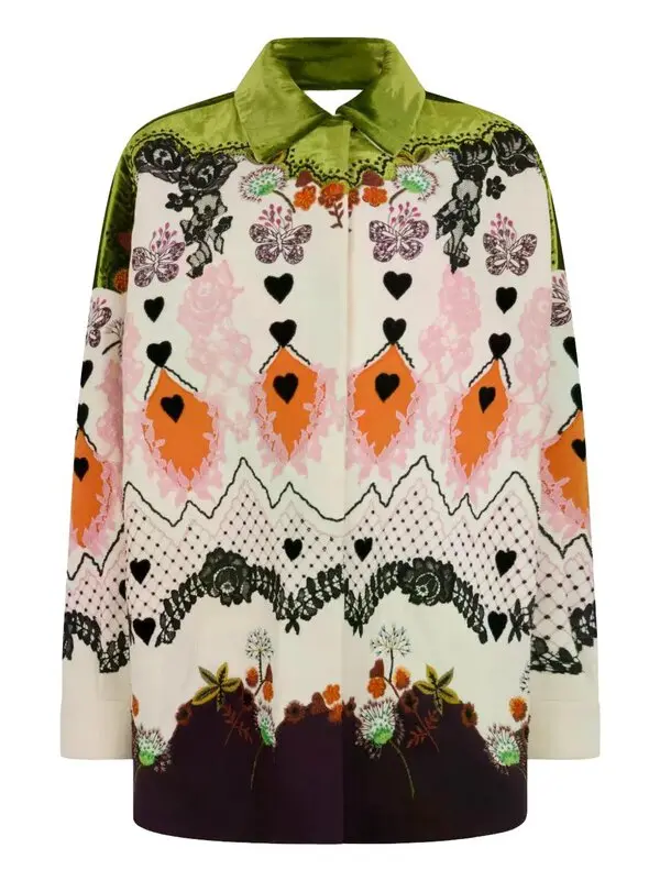 Valentino Garavani Floral Velvet Coat - Neutrals